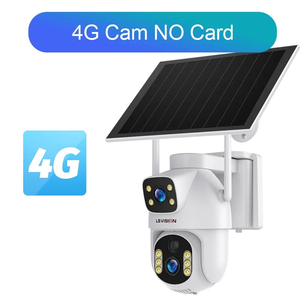 LS VISION 12MP 20-кратное оптическое зуммирование 4G/WiFi солнечная камера с двойным экраном PTZ с ПИР-обнаружением и автоматическим трекингом видеонаблюдение камеры Ubox
