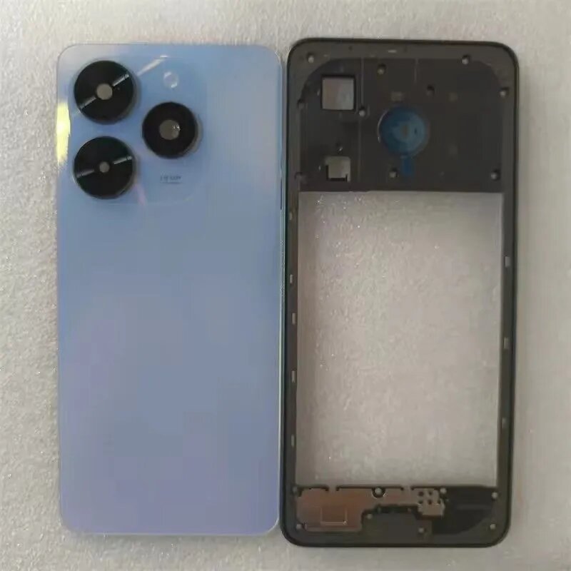 Для Tecno Spark Go 2024 BG6 полного корпуса корпуса средней рамы задней крышки батареи, белый
