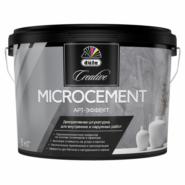 Штукатурка декоративная DUFA Creative Microcement, белая, 8 кг, арт. МП00-013098