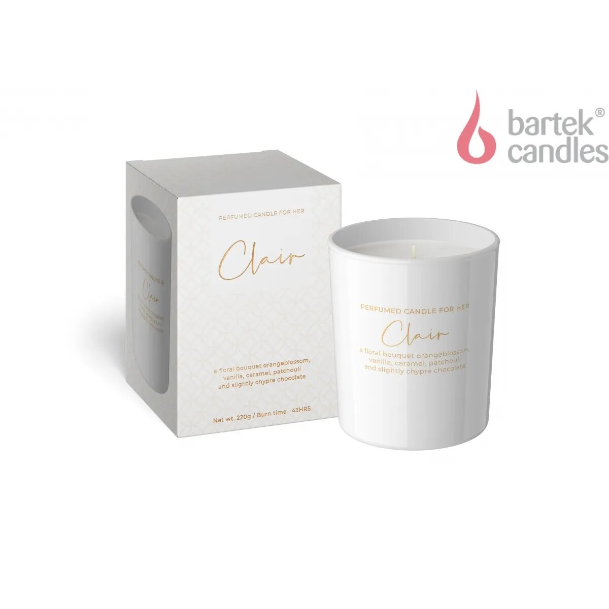BARTEK Арома-свеча "For Her & For Him" FOR HER 220g