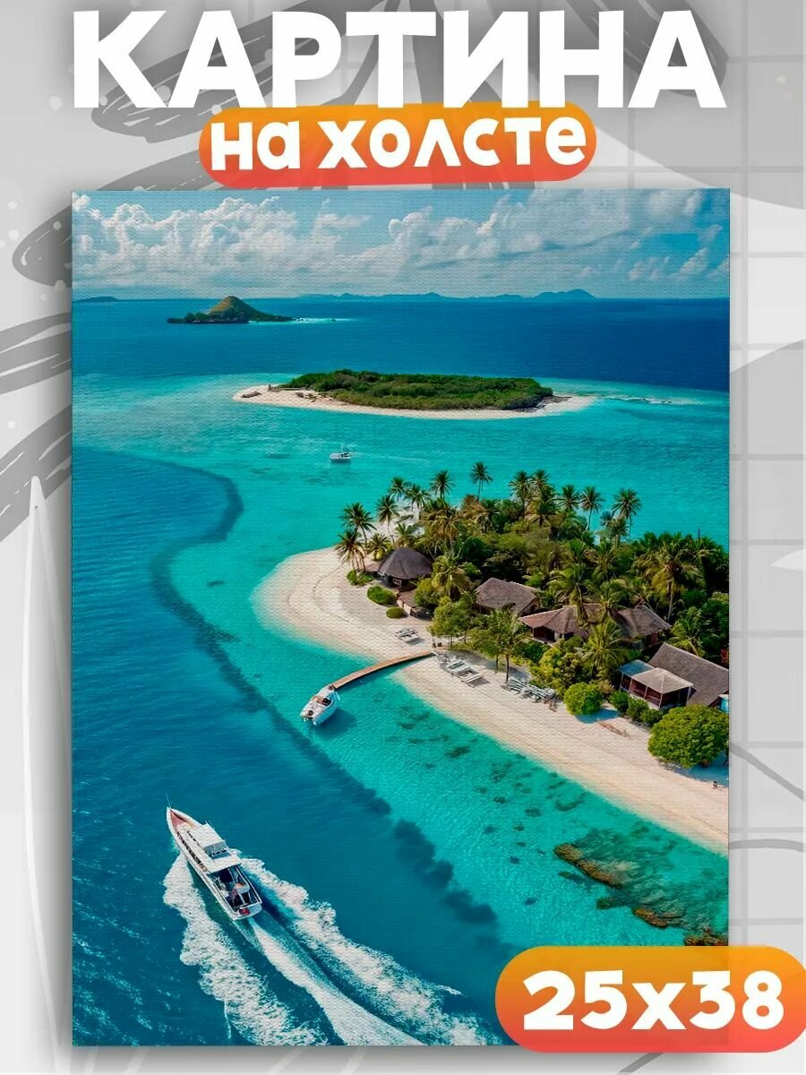 Картина на стену для интерьера Летний вайб, на подрамнике, 1шт, 38х25 размер.
