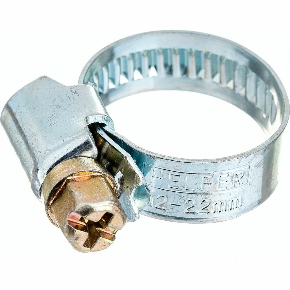 Хомут HELFER W1, 12-22 мм, оцинкованная сталь, уп. 100 шт. HF004037