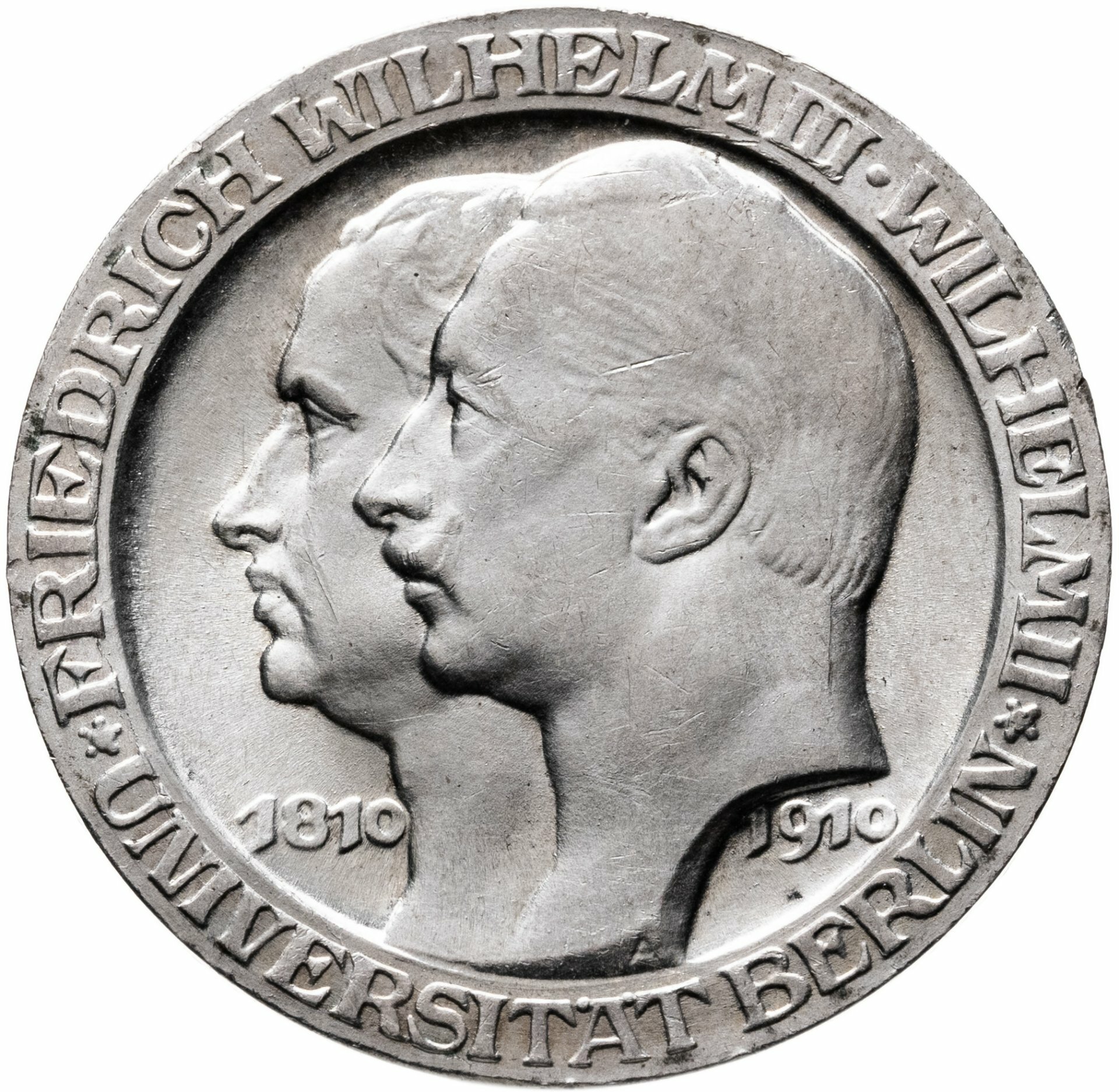 Германия Империя 3 марки mark 1910 "Берлинский университет", Серебро 900, в сохранности UNC