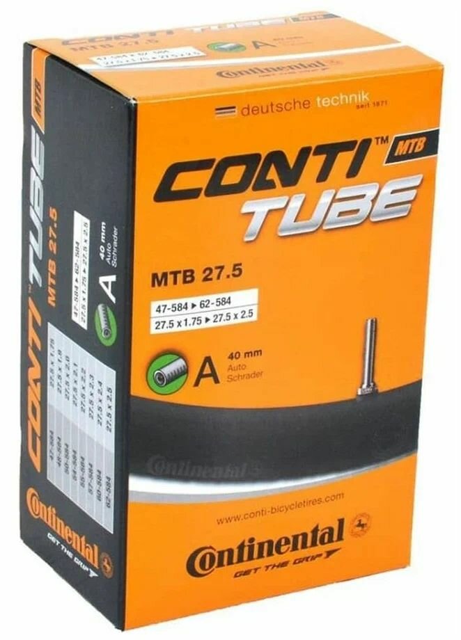 Камера для велосипеда 27.5х1.75-2.50 CONTINENTAL A40 MTB 27.5 ниппель авто 40 мм