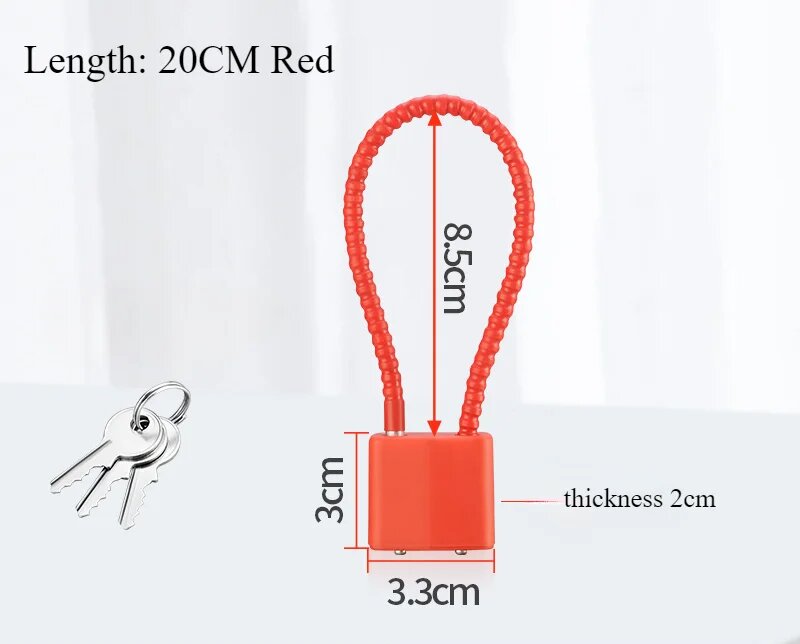 Стальной тросовый замок для велосипеда Яоyoo 20/28/38 см Красный, Red-20cm