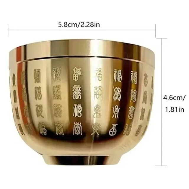 Латунная чаша "Сто благ" KASTIZA Gold 5.8cm