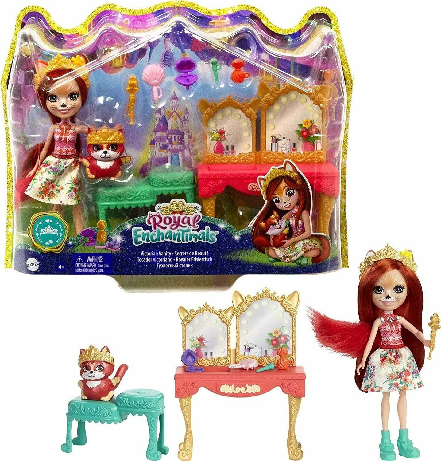Игровой набор Enchantimals кукла и питомец с аксессуарами, 15 см GJX35 викторианский туалетный столик
