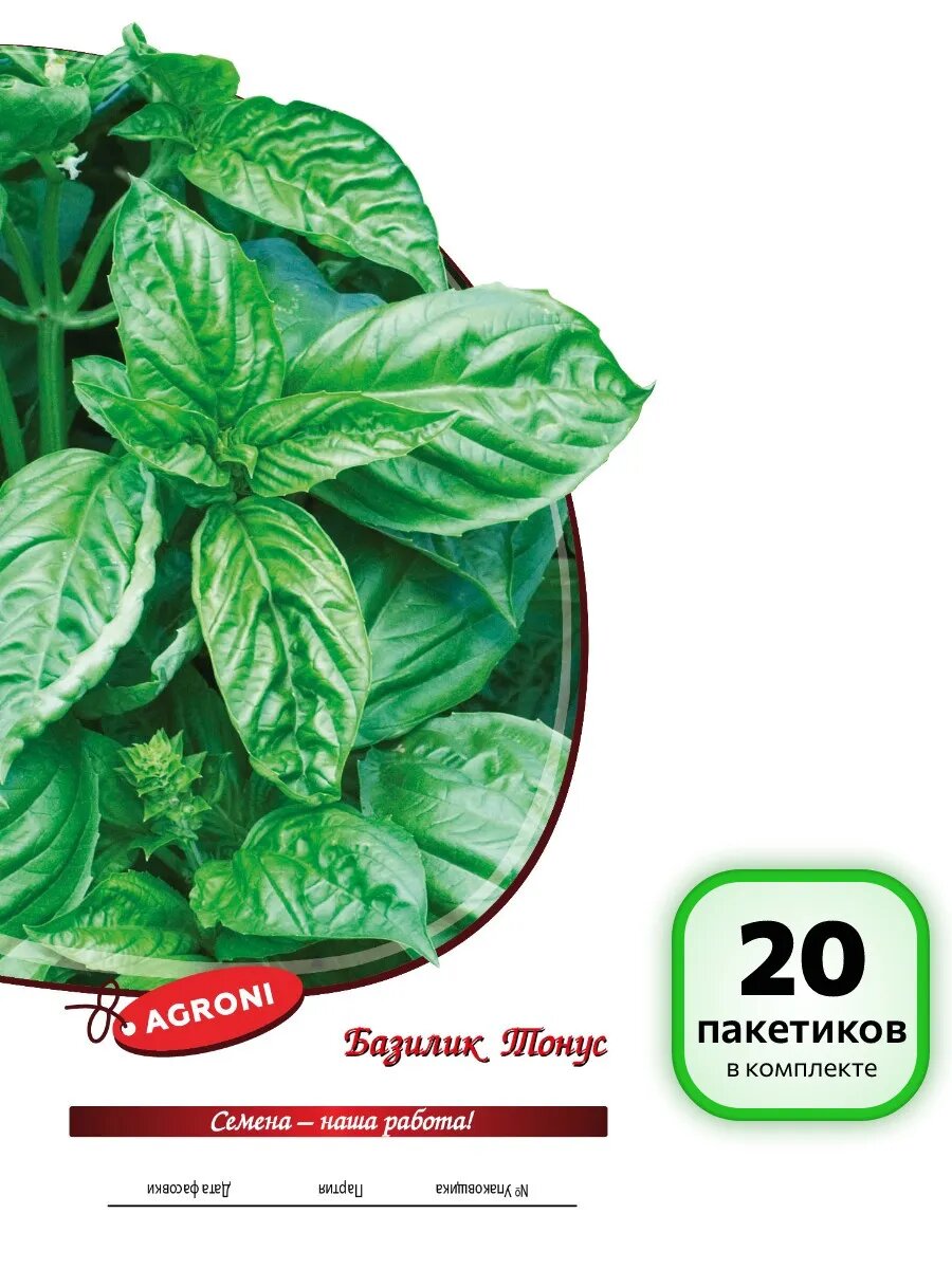 (20 шт.) - Семена Базилик Тонус (0,4г)