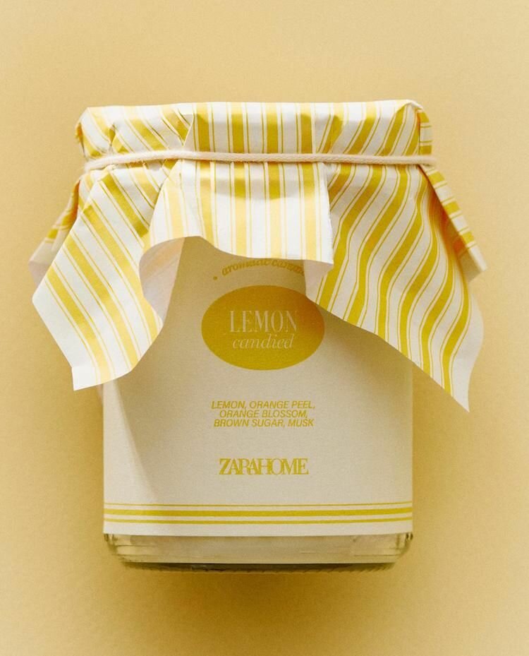 Ароматическая свеча ZARA HOME 4424/705/522 - аромат LEMON CANDIED (130 г)