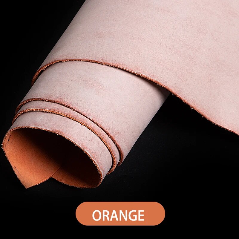 WUTA Натуральная кожа для сумки 30x60cm (1.0mm), Оранжевый, Orange
