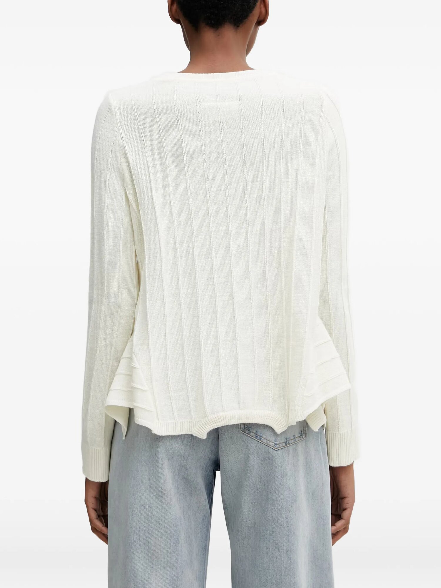 Свитер MM6 Ribbed peplum-hem sweater, размер 42, , разноцветный — фото 1