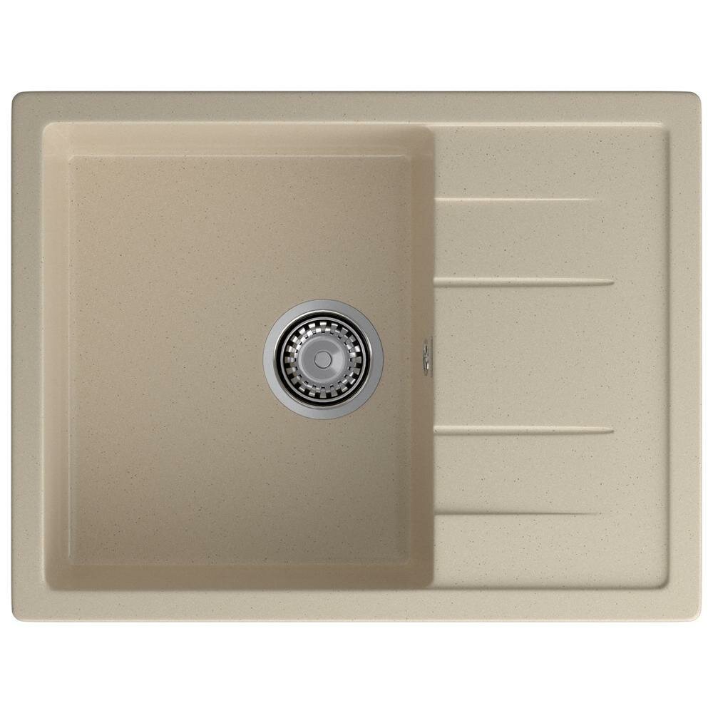 Мойка для кухни GranFest Quadro 65х50 Q-650L кашемир, 1 чаша, искусственный мрамор