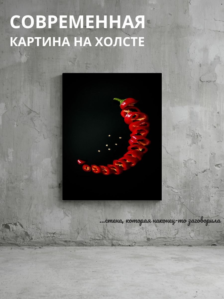 Картина на холсте Спираль из красного перца 20x30 см