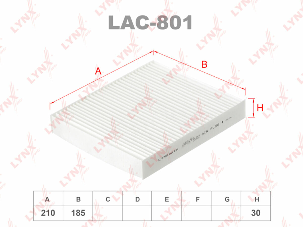 Lac-801 Фильтр Салонный Lynxauto (LYNX LAC-801)