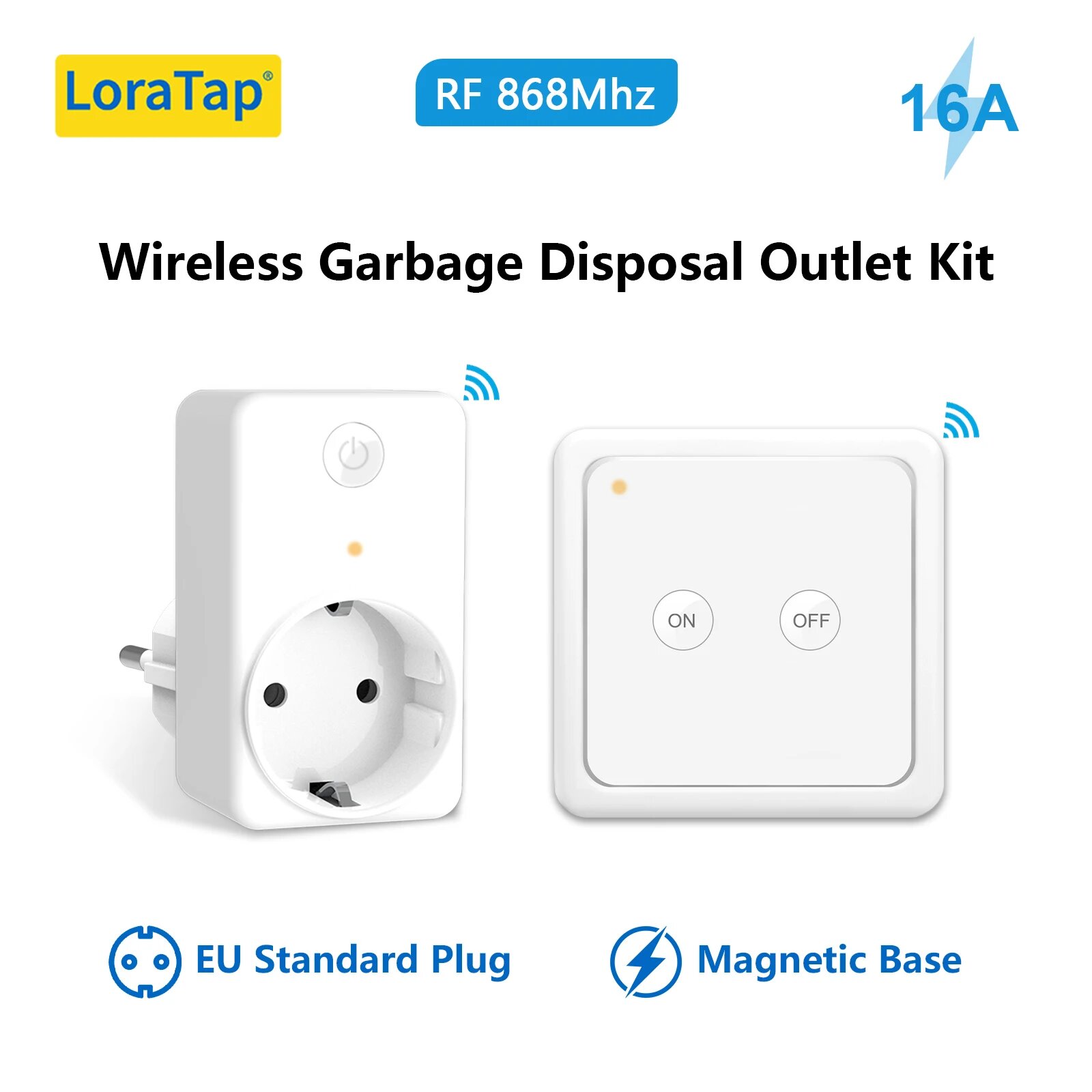 Беспроводная розетка LoraTap RF868Mhz 16A для измельчителей