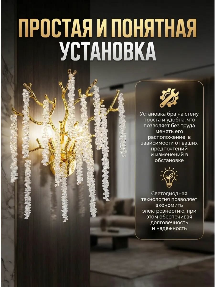 Бра настенное хрустальное — фото 1