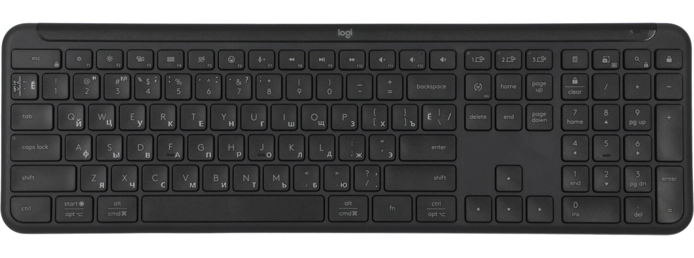Клавиатура Logitech K950 черный USB беспроводная BT/Radio slim (920-012434)