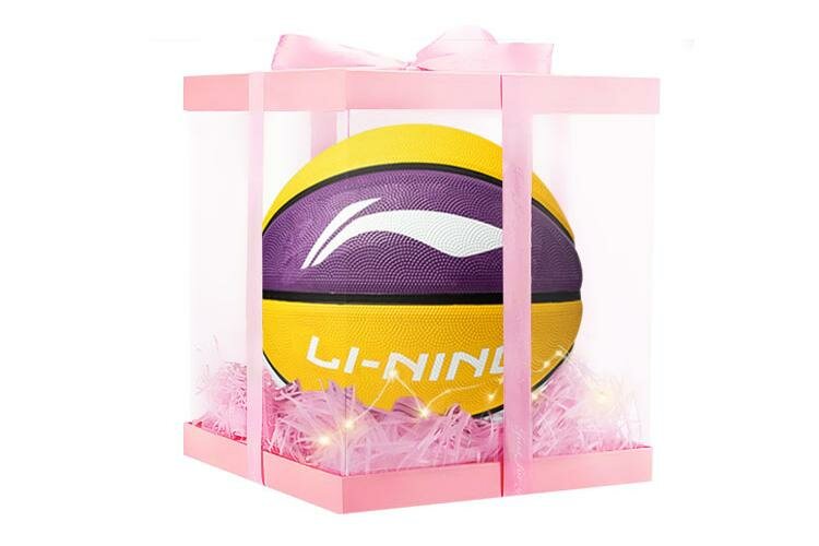 Баскетбольный мяч унисекс Li Ning Rubber, желто-фиолетово-белый, тренировочный