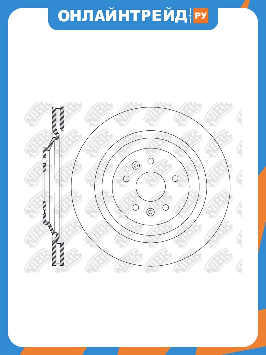 Диск тормозной Nibk CHERY Exeed (19-) передний (перфорированный) (упак 2 шт), RN2581DSET