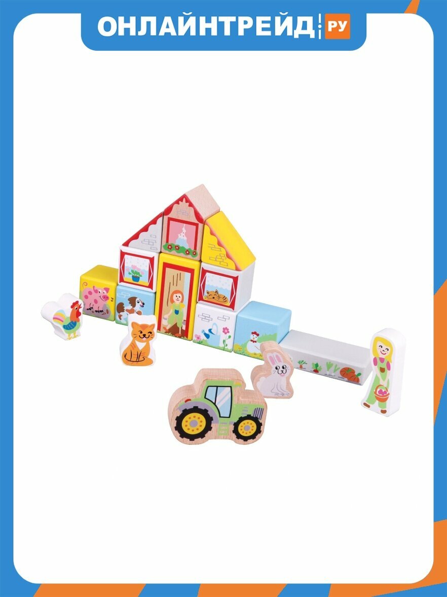 Развивающая игрушка New Classic Toys 10820 набор блоков Ферма