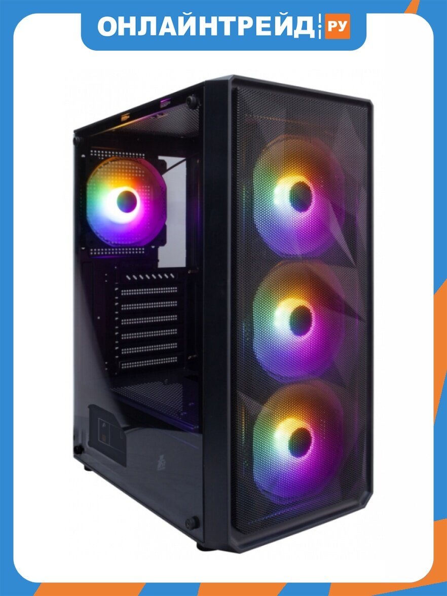 Корпус 1STPLAYER FD3, черный (FD3-BK-4F1)