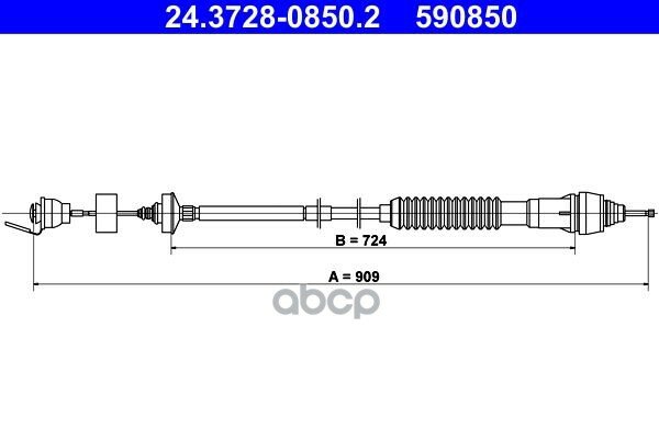 Трос сцепления CITROEN BERLINGO/PEUGEOT PARTNER 1.5-2.0 05.96-> Ate арт. 24-3728-0850-2