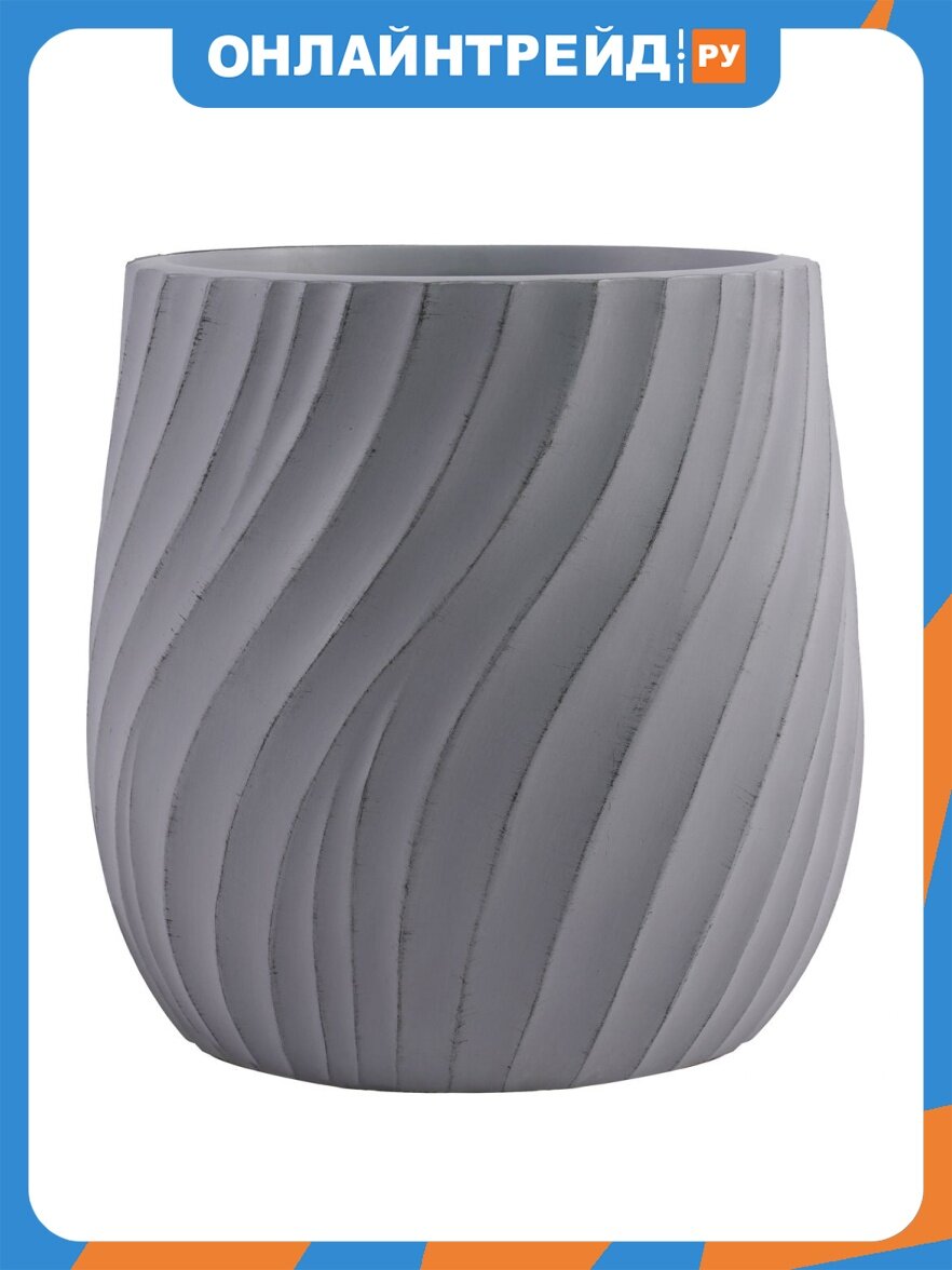Кашпо Велюр Idealist Lite VELRV22-LG, светло-серое, Д22 В22 см Idealist