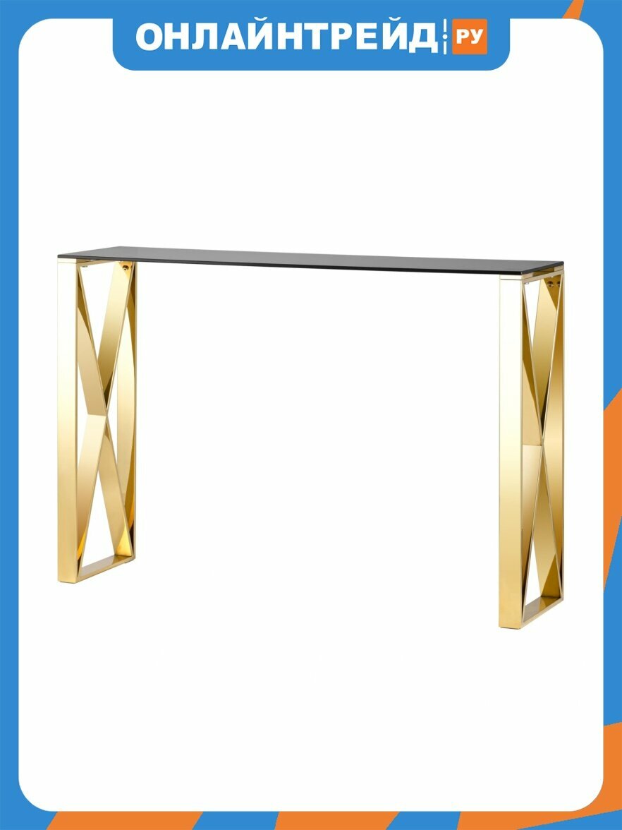 Консоль Stool Group стул груп кросс 115*30, стекло smoke, сталь