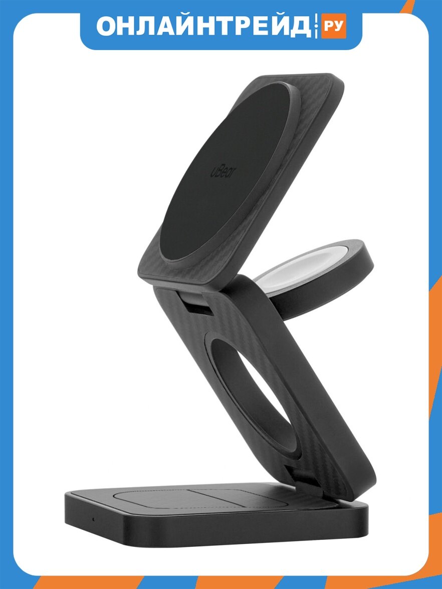 Беспроводное зарядное устройство Ubear WL17BL31-AW, с поддержкой MagSafe, Balance, кевлар, черный