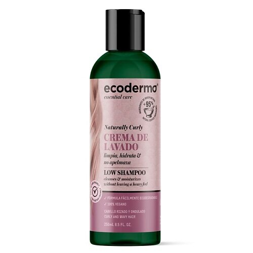 ECODERMA Шампунь для кудрявых волос очищающий и увлажняющий Naturally Curly Low Shampoo, 250 мл