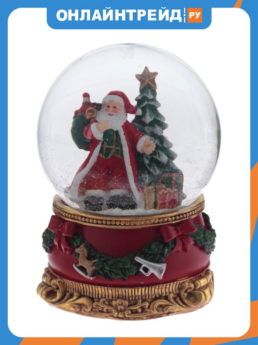 Фигурка декоративная Remeco Collection шар "Дед Мороз " D9.5 см, 9,5х9,5х14 см