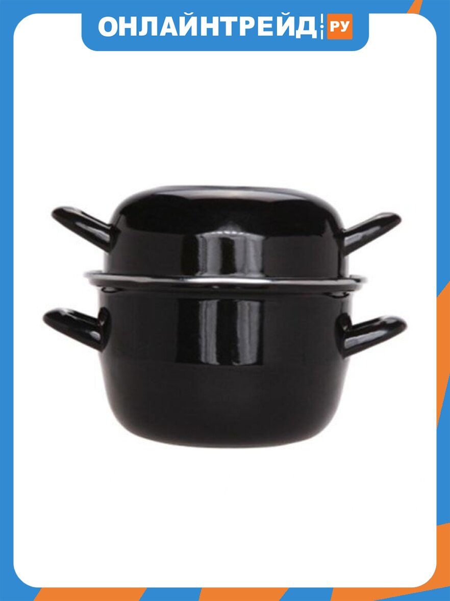 Кастрюля Cosy & Trendy для мидий Mussel Pots 1,7 л, черная, нержавеющая сталь
