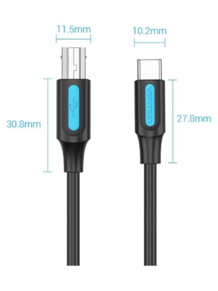 Кабель Vention USB 2.0 Type C M/BM - 10 м. — фото 1