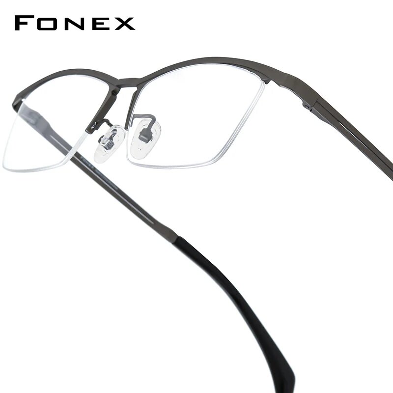 FONEX оправа для очков из титана мужские квадратные Gray C2