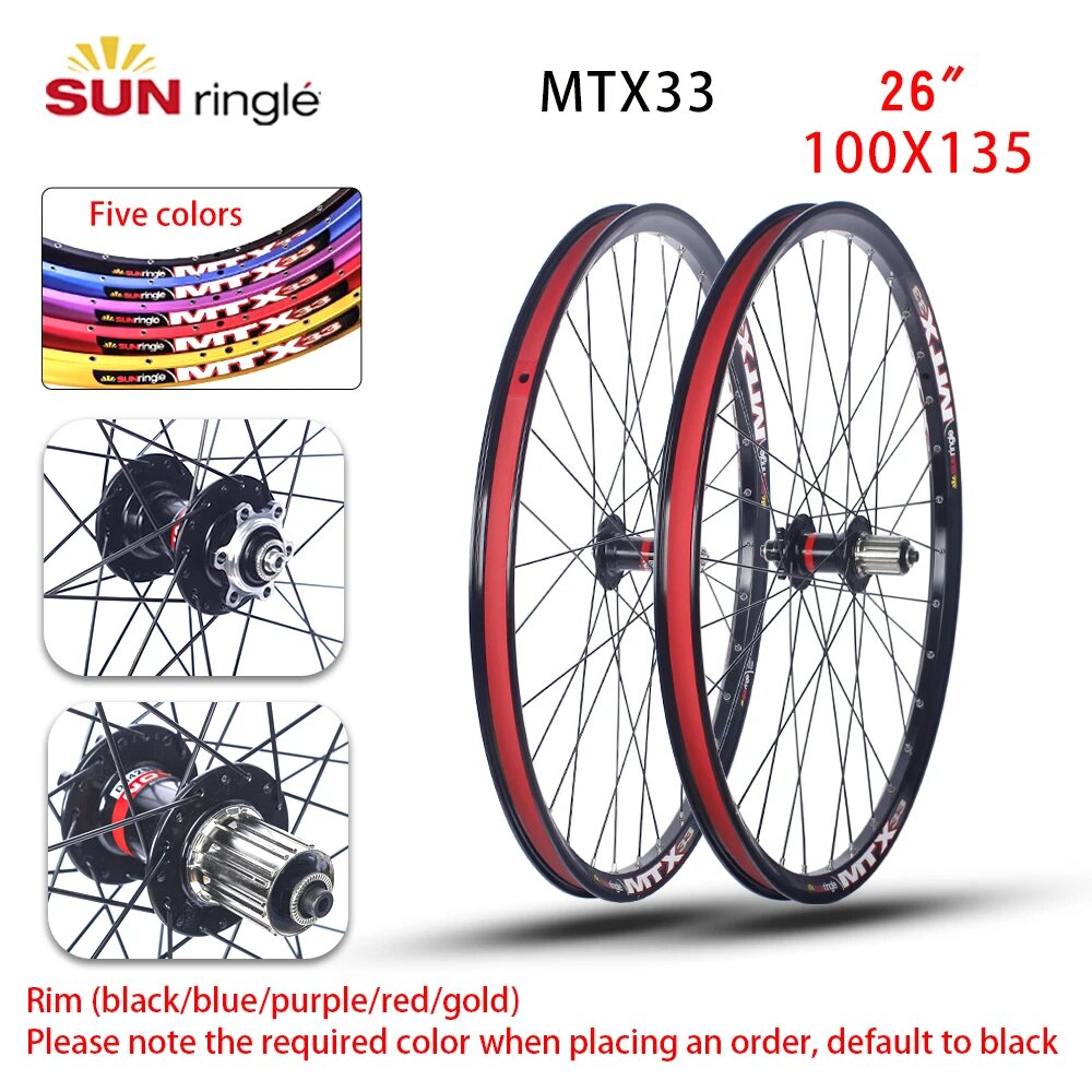 Колеса Sunringle-MTB MTX33 26 27.5 29er с втулками Novatec для горного велосипеда
