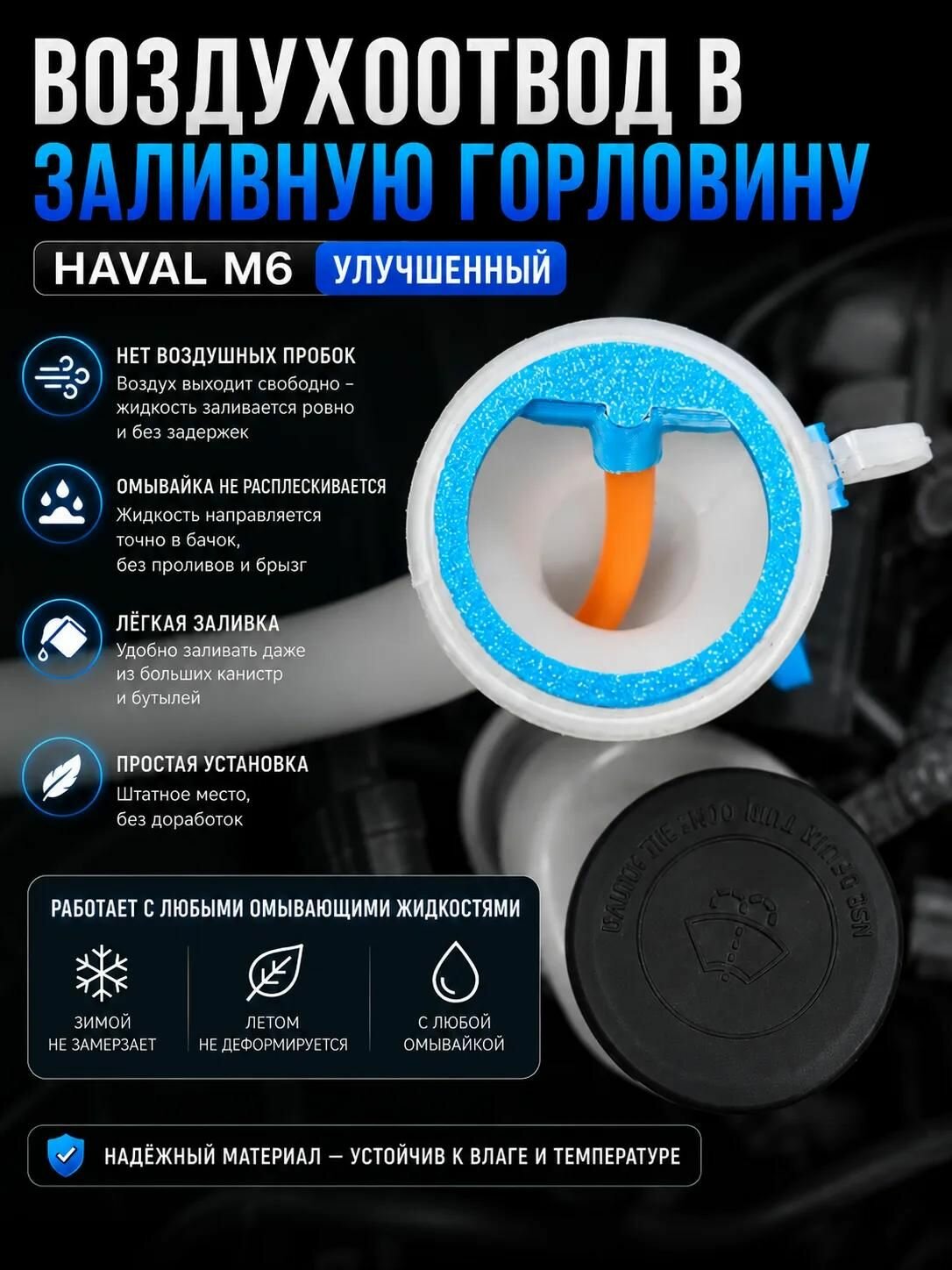 Воздухоотвод воронка для заливной горловины бачка омывающей жидкости haval m6/Haval H6, аксессуары haval m6