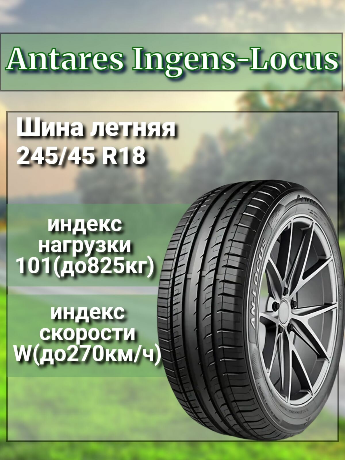 Шина для легкового автомобиля Antares Ingens-Locus 245/45 R18 100W RunFlat
