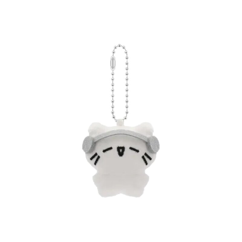 Плюшевая подвеска унисекс CHUNTUSHU Headphone Kitten Charm, белый, высота около 6,5 см