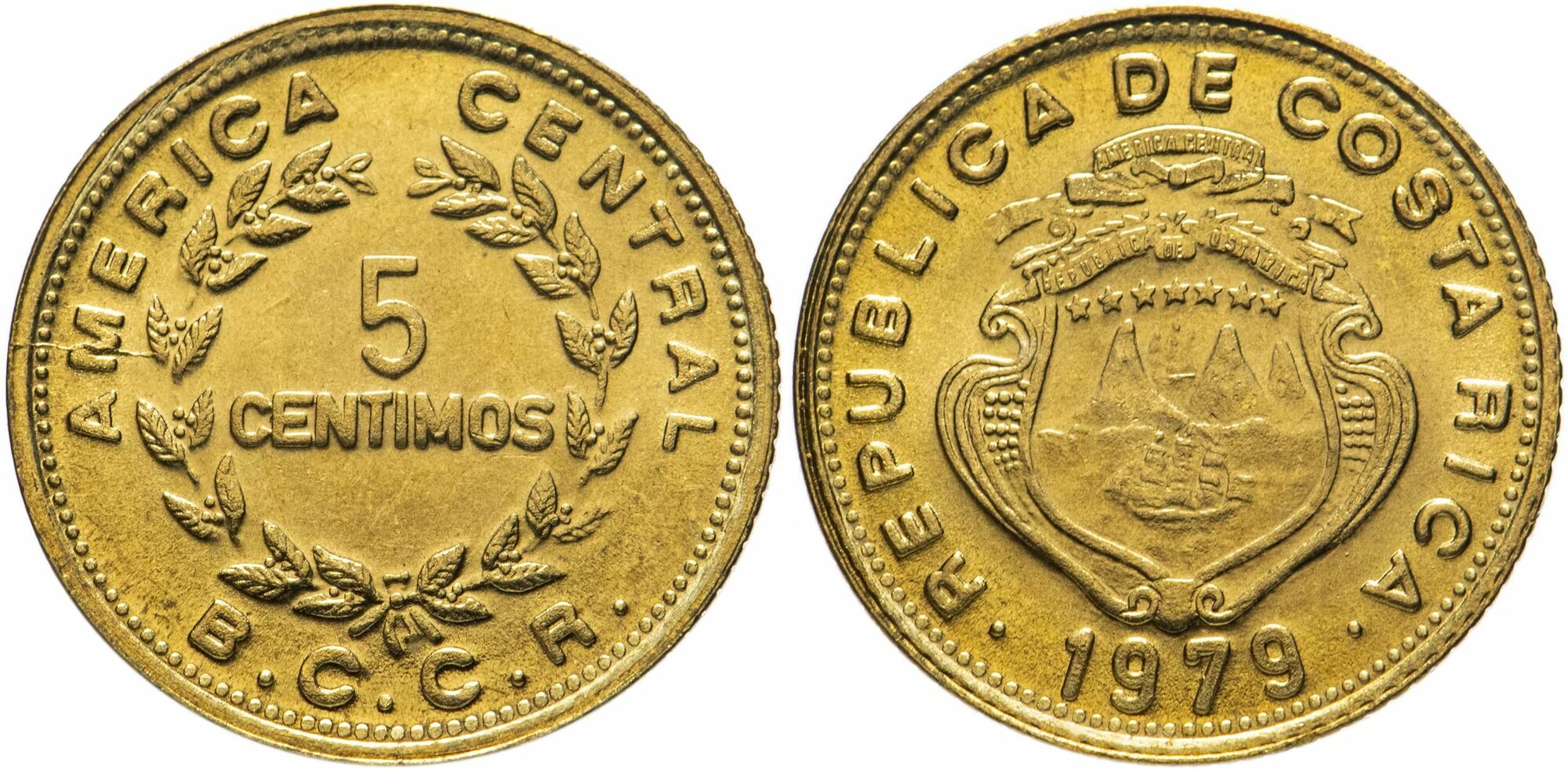 Коста-Рика 5 сентимо, 1979 Герб XF