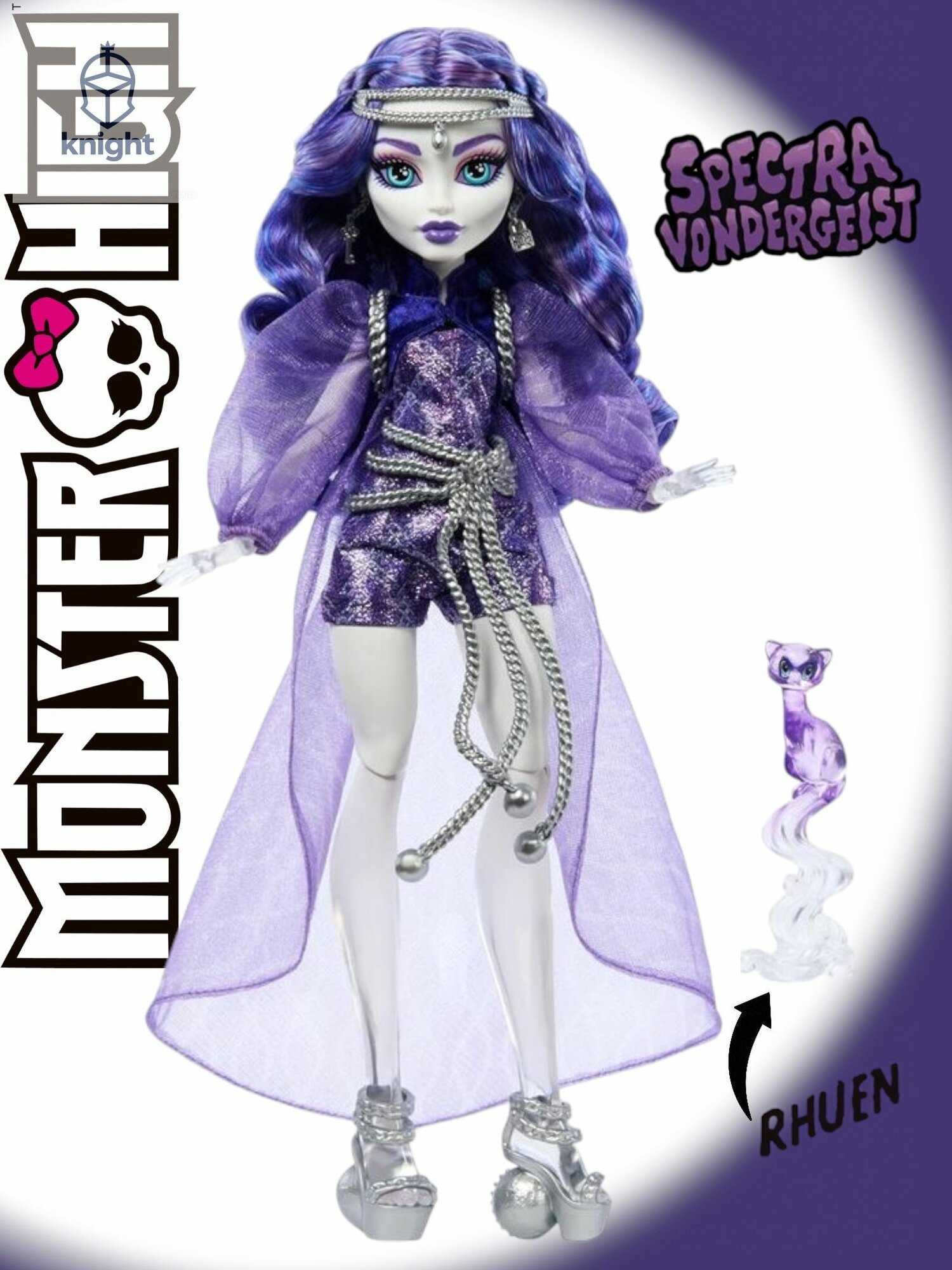 Кукла Monster High Spectra Vondergeist с аксессуарами и питомцем