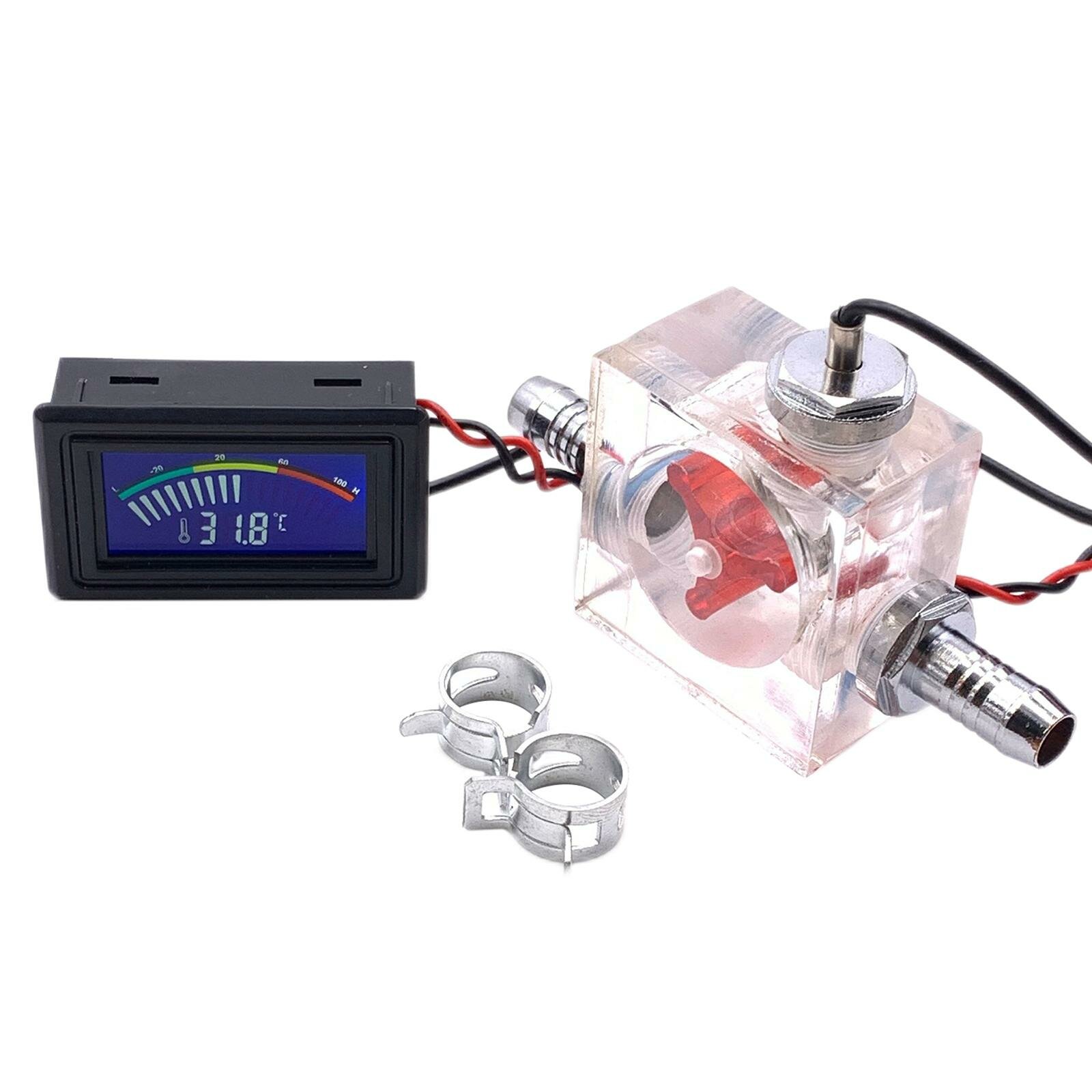 Термометр Cooler Tools с 2 зажимами, универсальный расходомер со светодиодной индикацией для компьютера, указательный, красный.