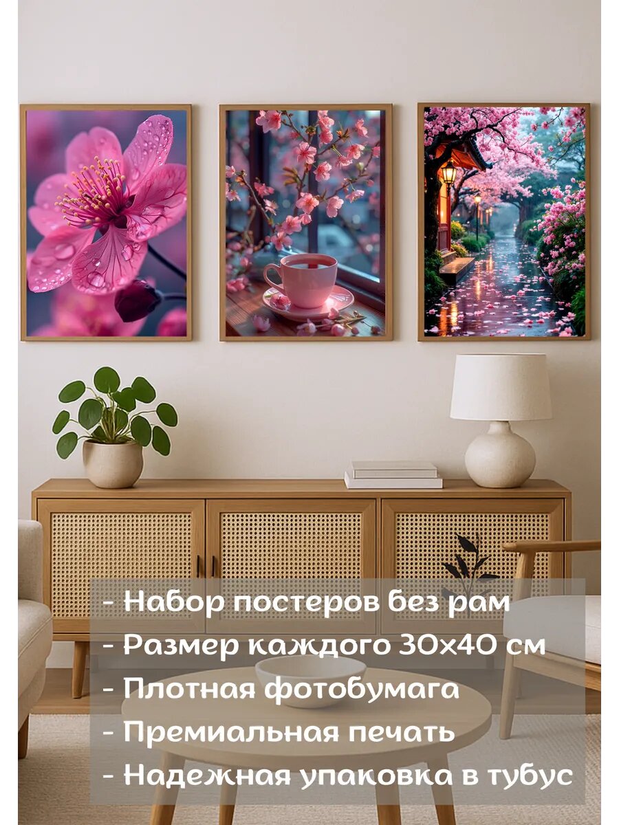 Постеры Весна большие интерьерные 30×40