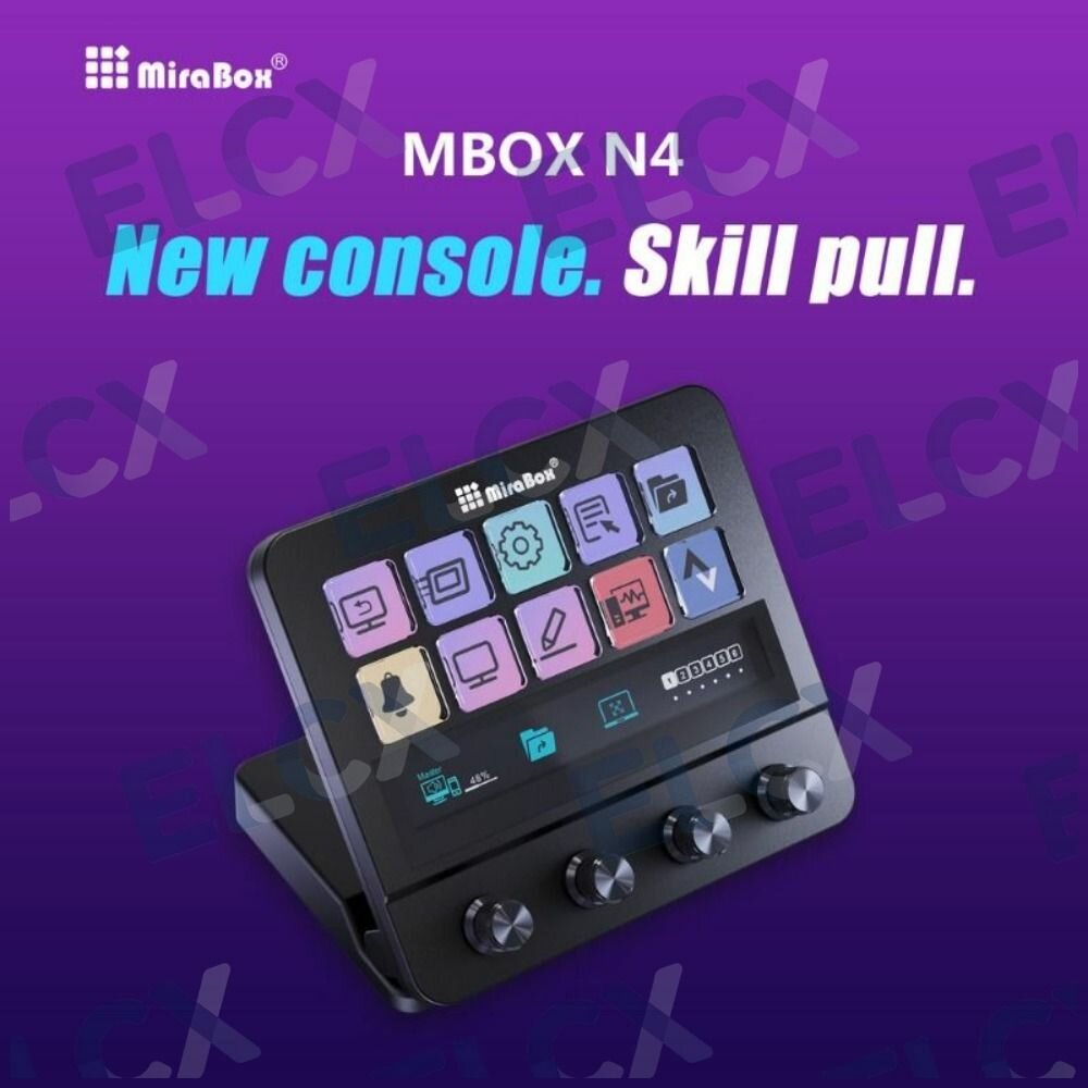 Mirabox N4 Stream Deck С Ручкой Mirabox StreamDeck LCD Кнопка Контроллер Для Создания Живого Контента Мини-клавиатура