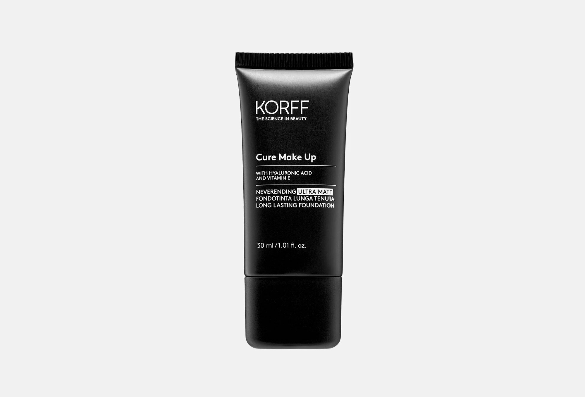 KORFF Cure Make Up NEVERENDING ULTRA MATT LONG LASTING Солнцезащитный матовый тональный флюид для лица SPF 30+ 30мл 03