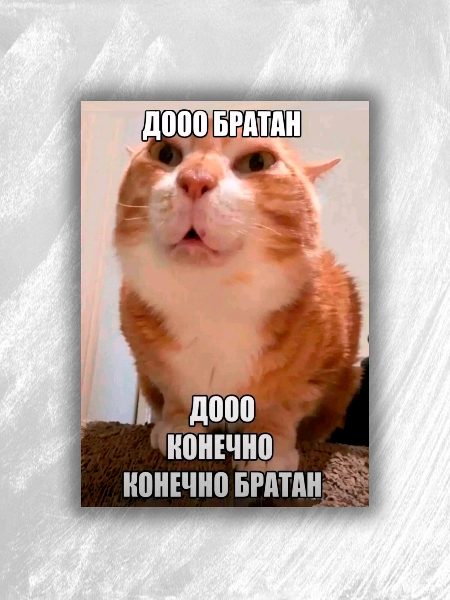 Плакат-мем "Кот-братан" А4 (32 см х 23 см)