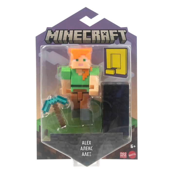 Фигурка Mattel "Minecraft Алекс HFC34", пластик, 8см, подарок детям от 6 лет