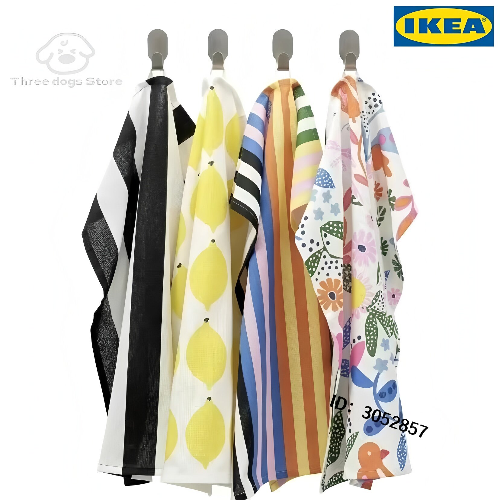 IKEA RINNIG полотенце кухонное, Разноцветный/с рисунком, 45x60 см