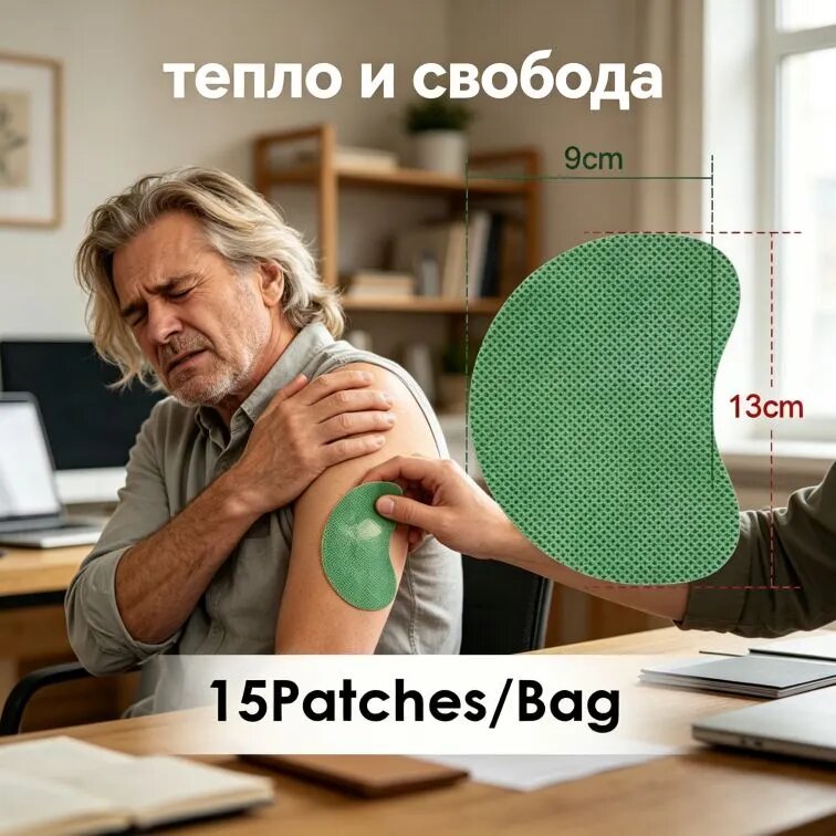 Пластырь от боли в плече rotosxika согревает и снимает боль на от 8 до 12 часов
