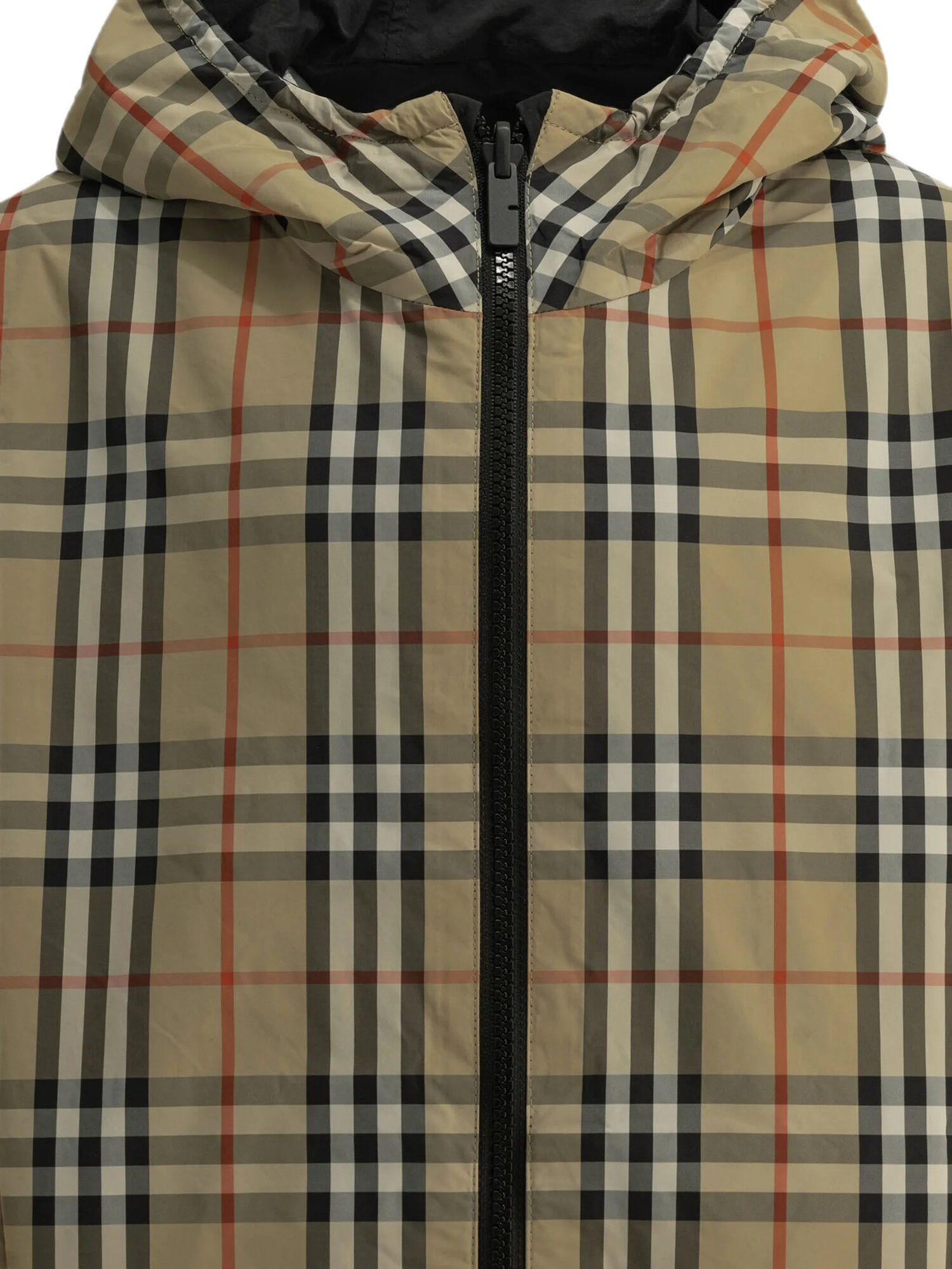 Куртка BURBERRY Check reversible hooded jacket, размер 10 лет, бежевый цветы мелкие — фото 1