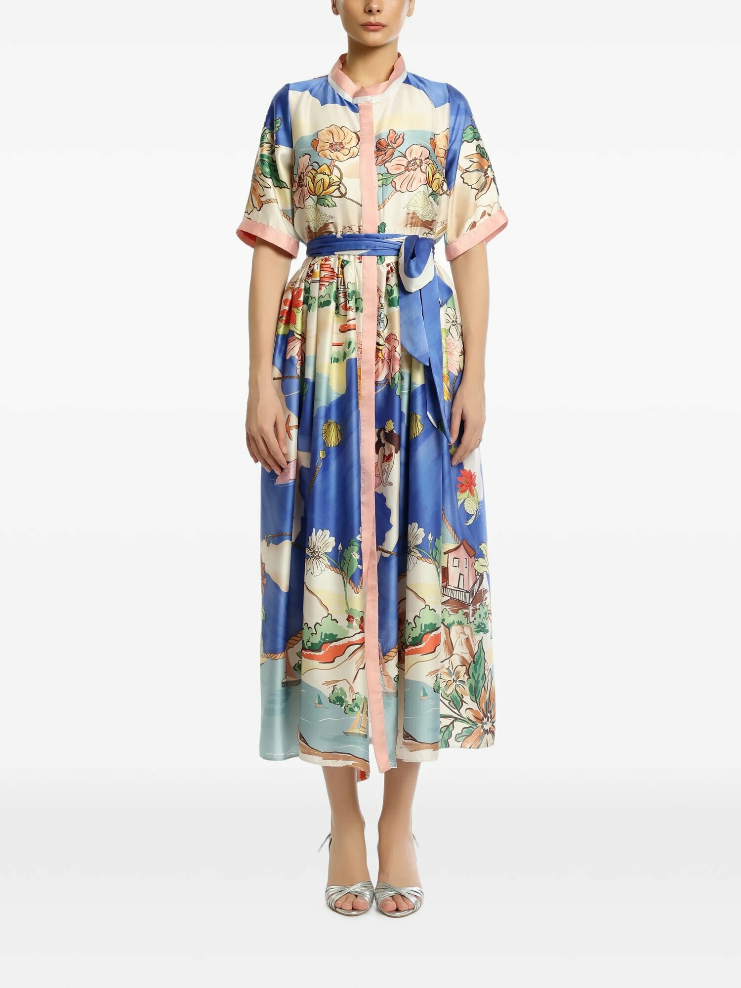 Платье Graphic-print midi dress